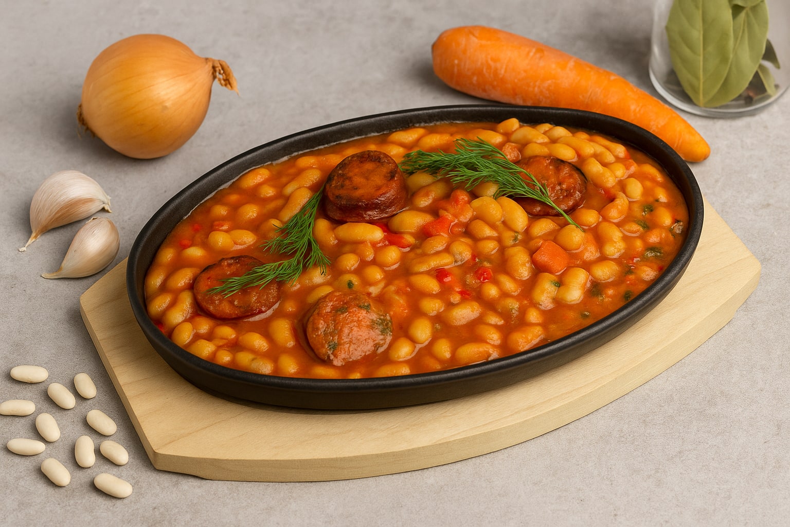 Fasole cu carnati afumati – reteta - Chefsuperfood